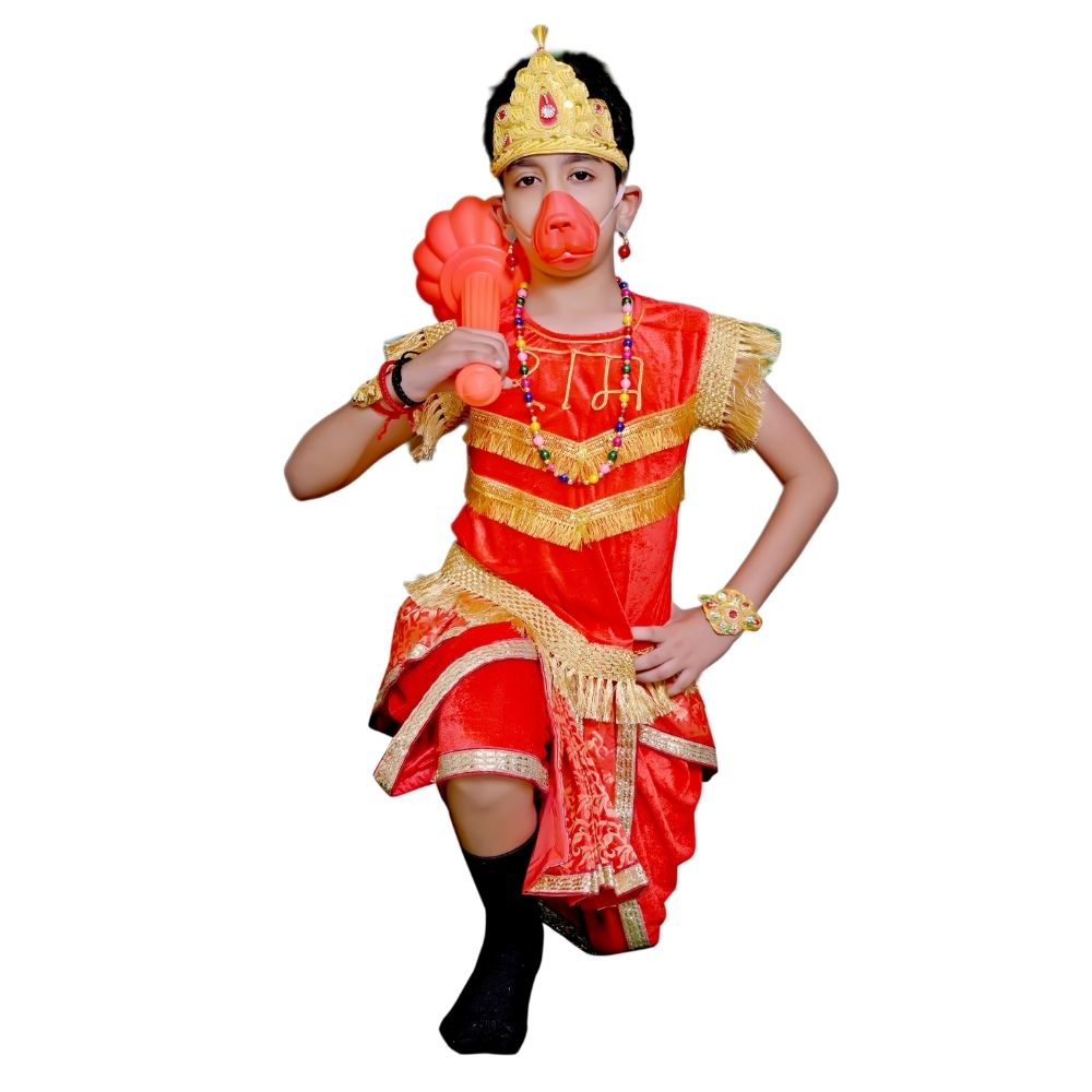 Buy Or Rent Lord Hanuman Fancy Dress Costume Red